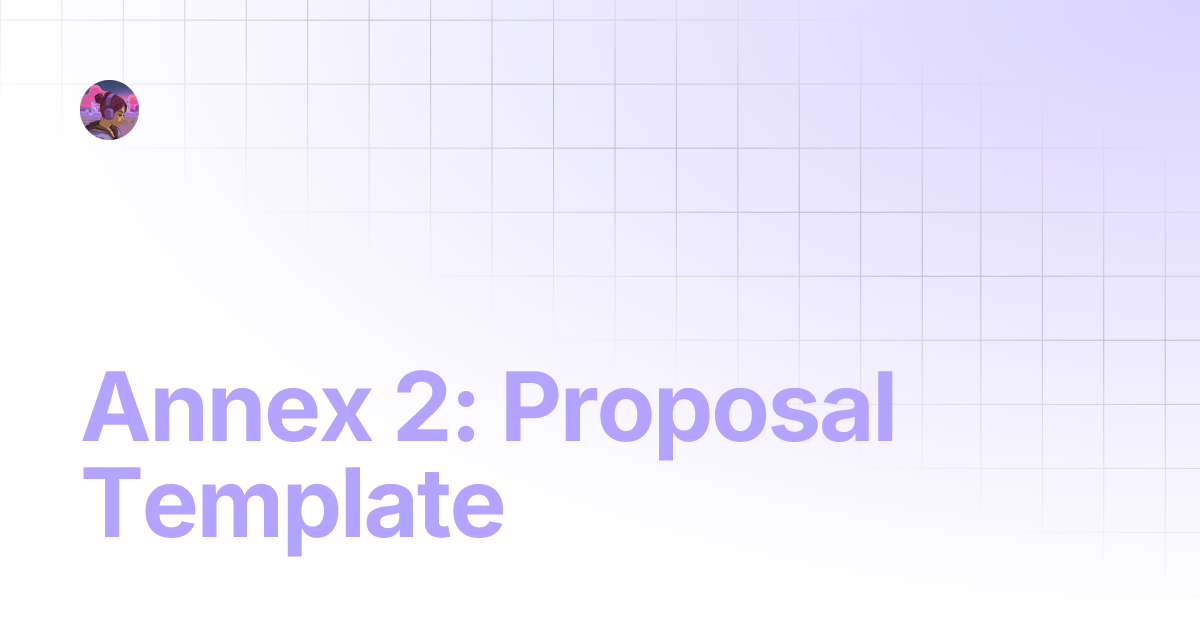 Annex 2: Proposal Template | okD Community Wiki